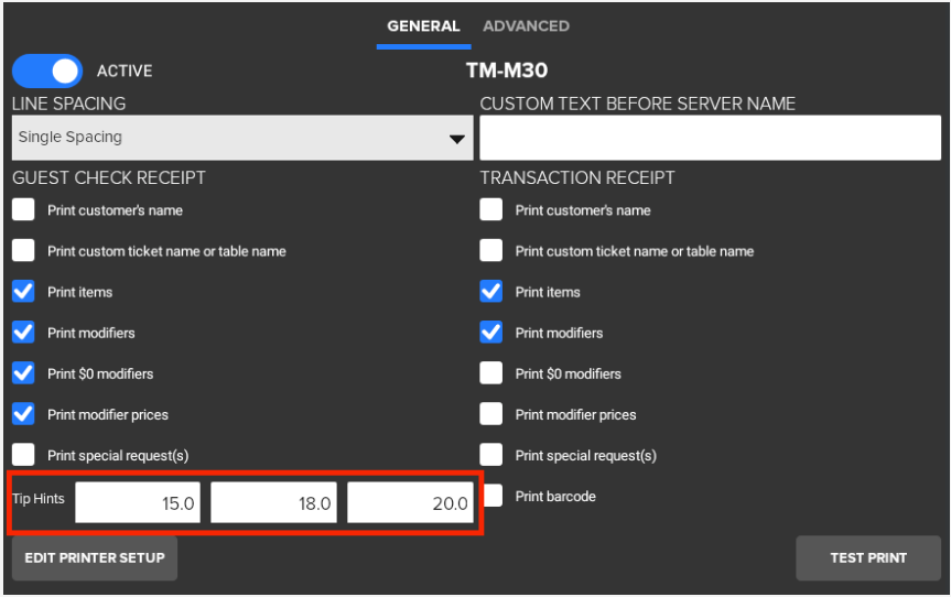 Enable Tip Prompt Per Payment Device for SkyTab Glass – Shift4 Knowledge