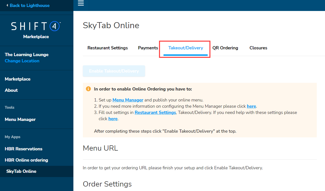 Set Online Order Throttling for SkyTab Online – Shift4 Knowledge