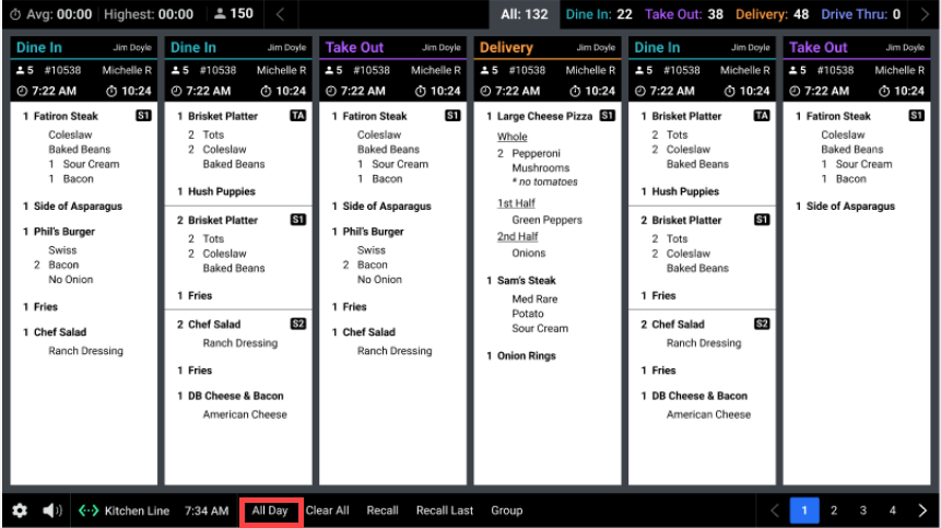 Use the SkyTab KDS All Day Feature – Shift4 Knowledge