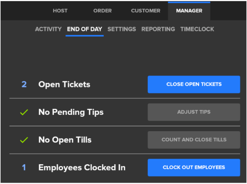 Use the End of Day List on SkyTab POS – Shift4 Knowledge