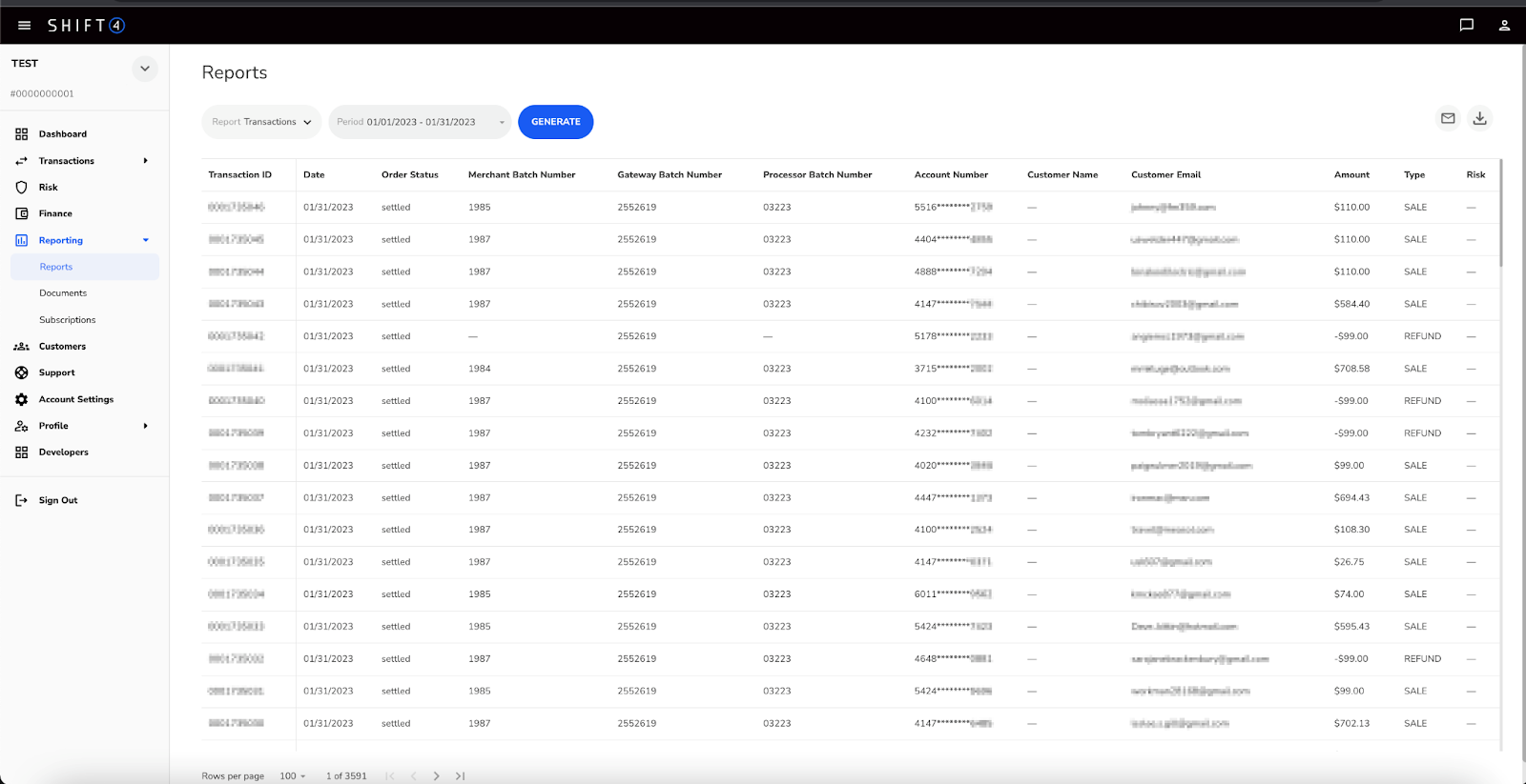 Transactions Report – Shift4 Knowledge