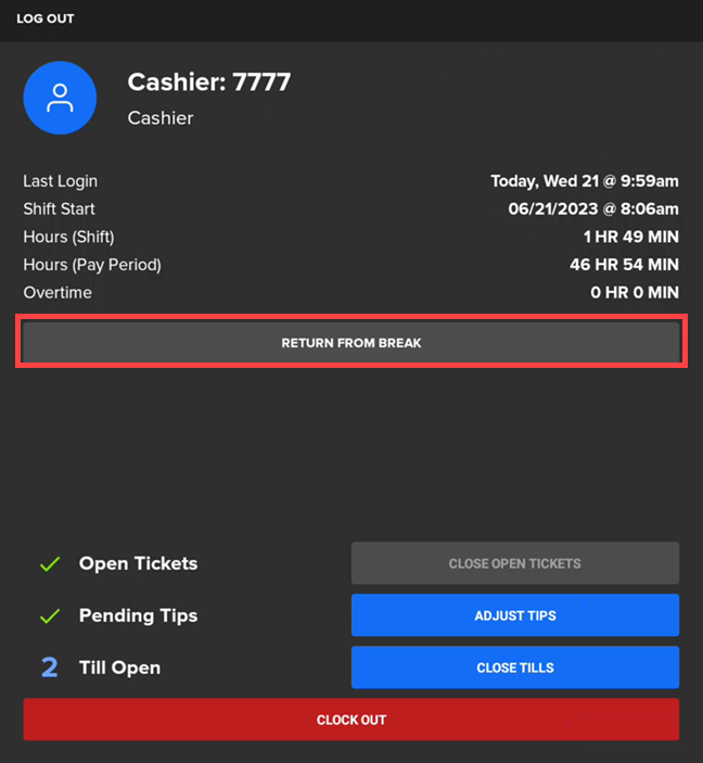 Employee Dashboard Overview on SkyTab POS – Shift4 Knowledge