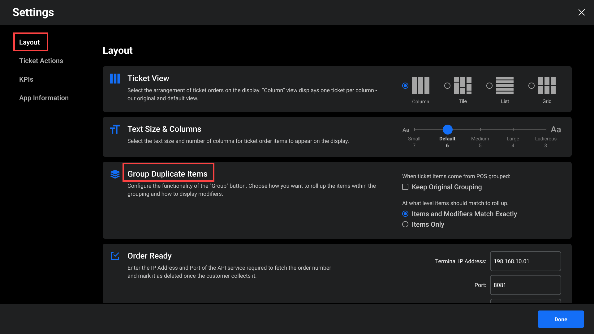 Configure How to Group Items and Display Modifiers on SkyTab KDS ...