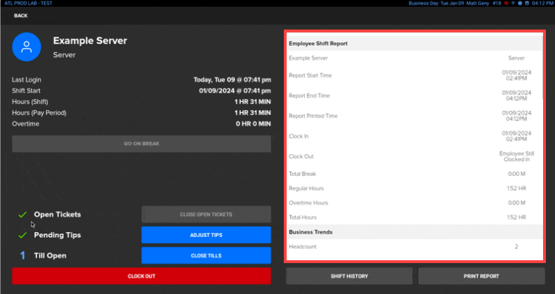 SkyTab POS End of Shift Overview – Shift4 Knowledge