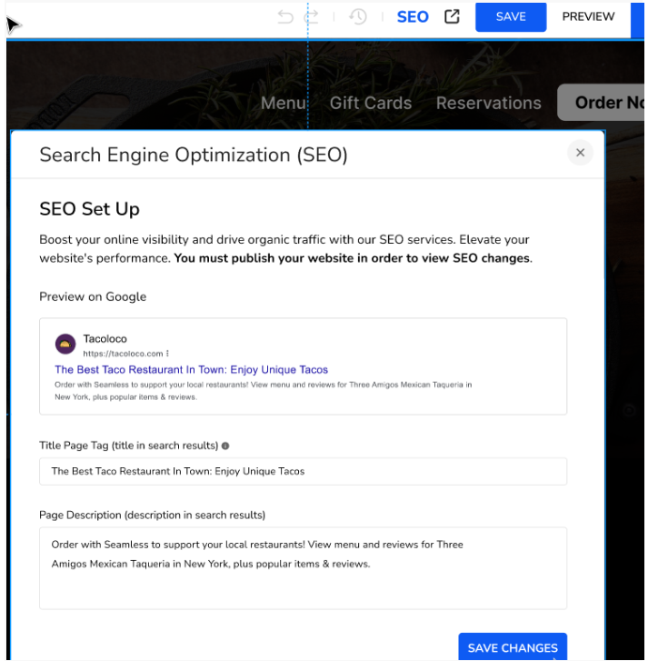 Website Editor Top Navigation Bar Overview for SkyTab Website Builder – Shift4 Knowledge