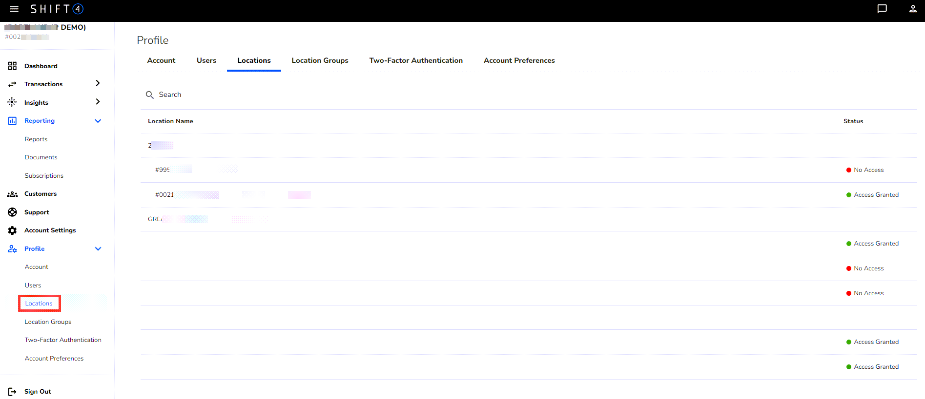 Profile Overview in Lighthouse Business Manager – Shift4 Knowledge