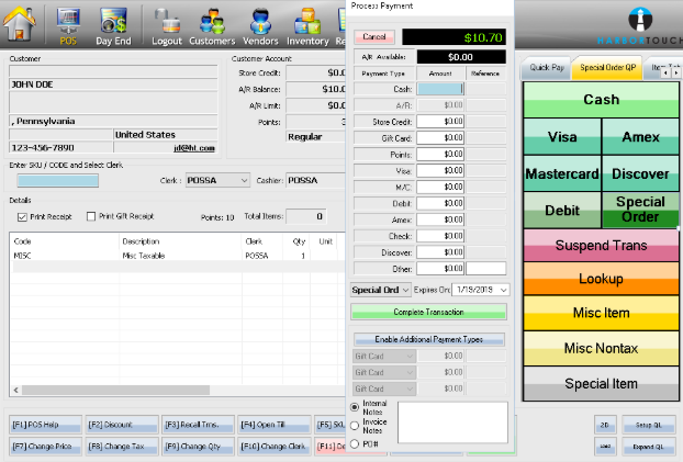 Special Orders and Special SKUs in Harbortouch Retail – Shift4 Knowledge