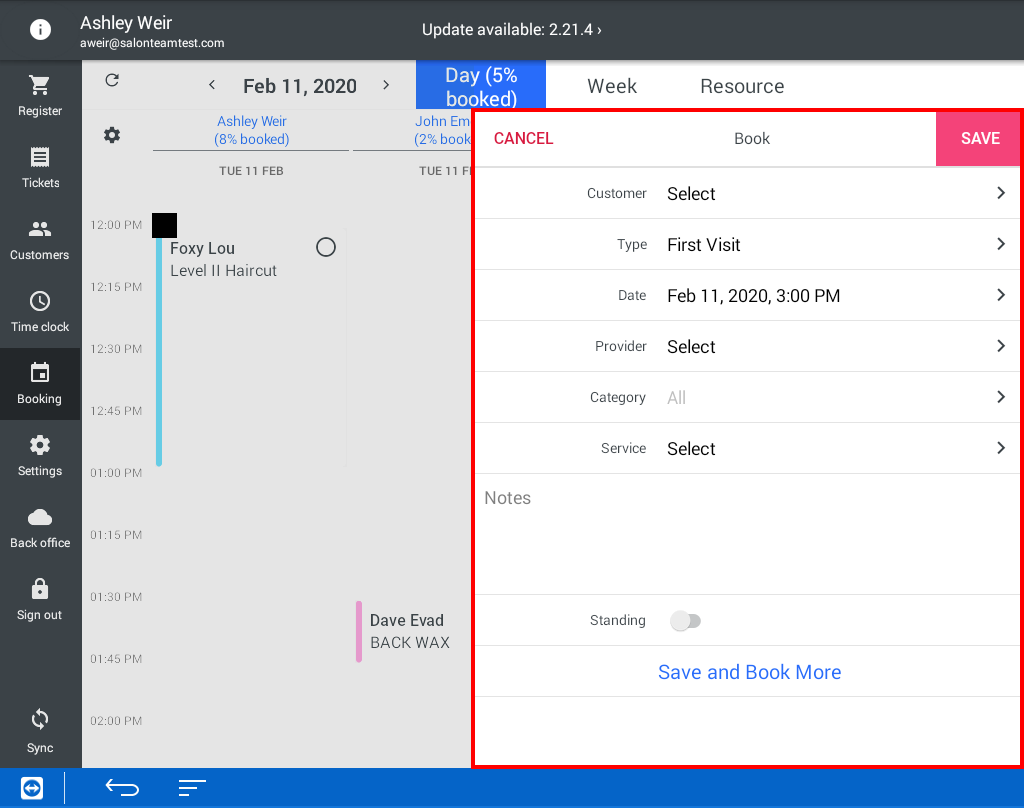 View and Book an Appointment in Salon & Spa – Shift4 Knowledge