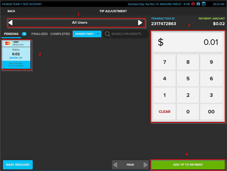 Adjust Tips on SkyTab POS – Shift4 Knowledge