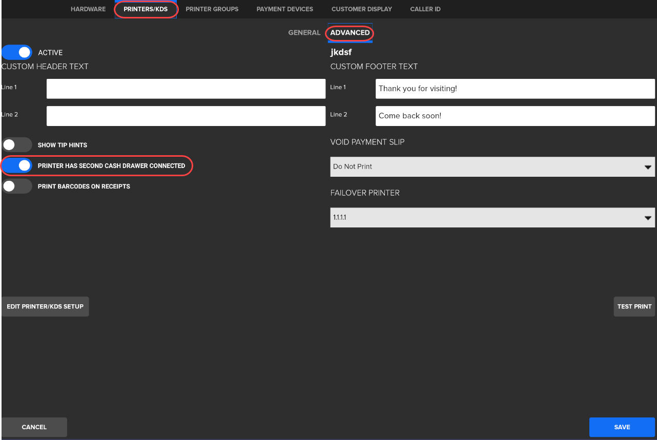 Configure the SkyTab POS Cash Drawer – Shift4 Knowledge