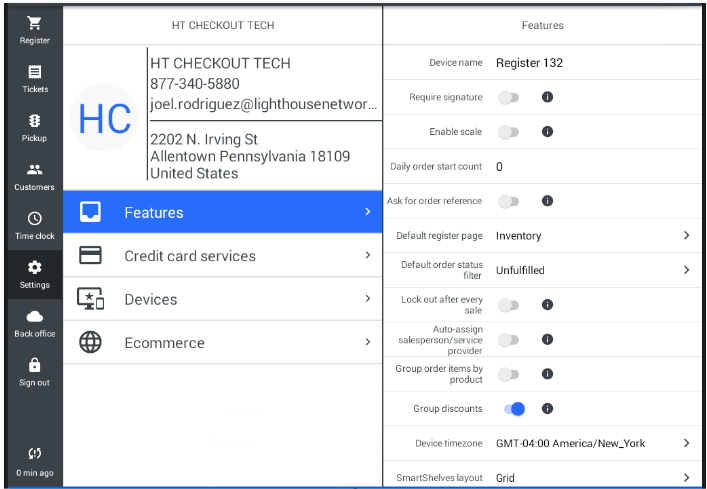 POS Settings Screen in Salon & Spa / Checkout – Shift4 Knowledge
