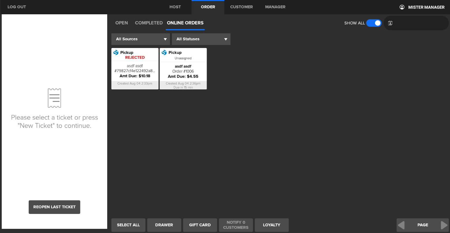 Manage Tickets on SkyTab POS – Shift4 Knowledge