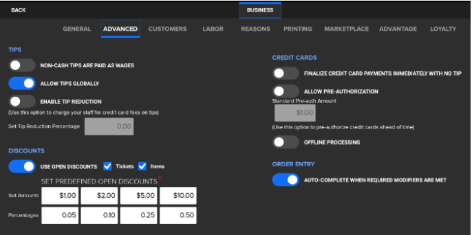 Business Settings on SkyTab POS – Shift4 Knowledge