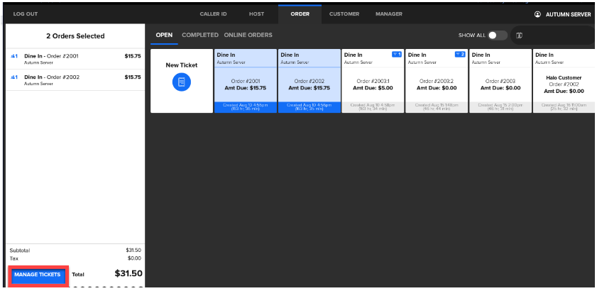 Split a Ticket (Check) on SkyTab POS – Shift4 Knowledge