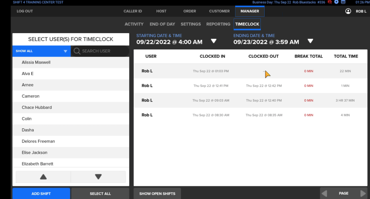 Timeclock Overview on SkyTab POS – Shift4 Knowledge