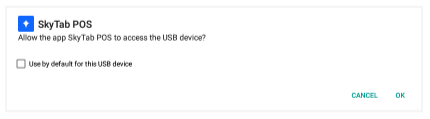 Allow the App SkyTab POS to Access the USB Device Dialog Box – Shift4 Knowledge